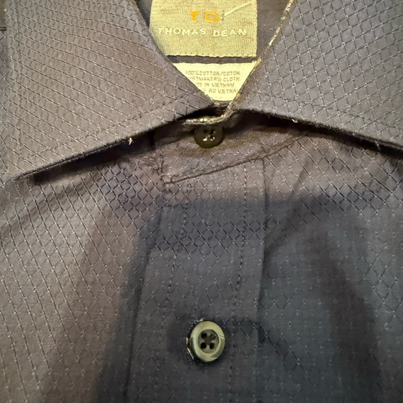 Thomas Dean | Shirts | Thomas Dean Navy Blue Casual Button Down Shirt ...